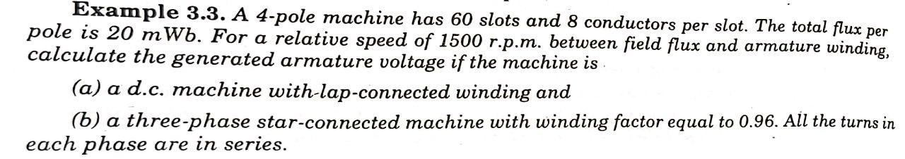Solved Example 3.3. A 4-pole machine has 60 slots and 8 | Chegg.com