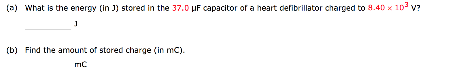 Solved (a) What is the energy (in J) stored in the 37.0 uF | Chegg.com
