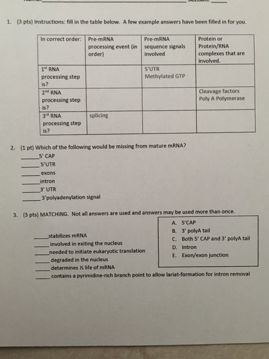 Solved 1. (3 pts) Instructions: fill in the table below. A | Chegg.com