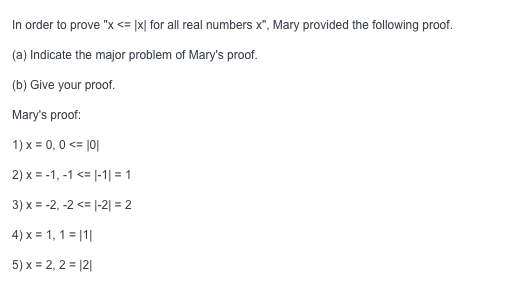 Solved In order to prove " x