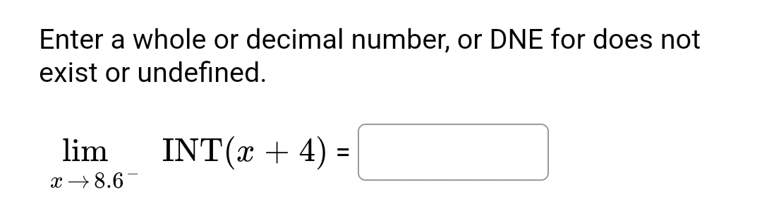 Solved Enter a whole or decimal number, or DNE for does | Chegg.com