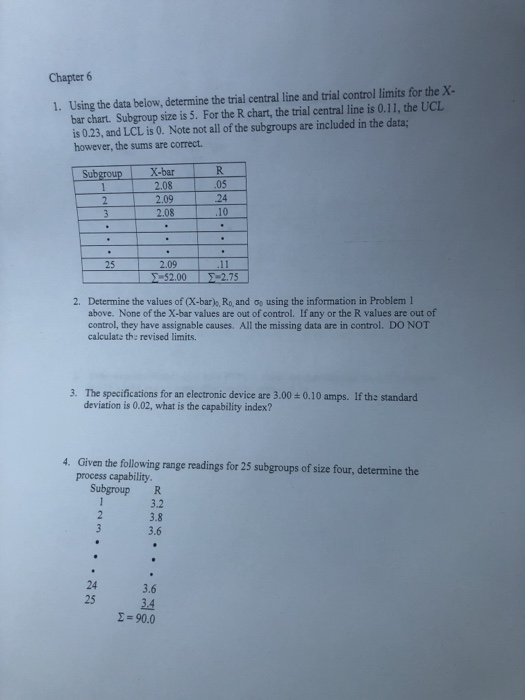 Solved Chapter6 Using the data below, determine the trial | Chegg.com
