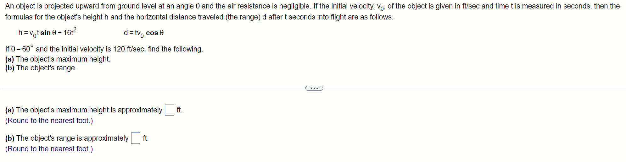 Solved An object is projected upward from ground level at an | Chegg.com