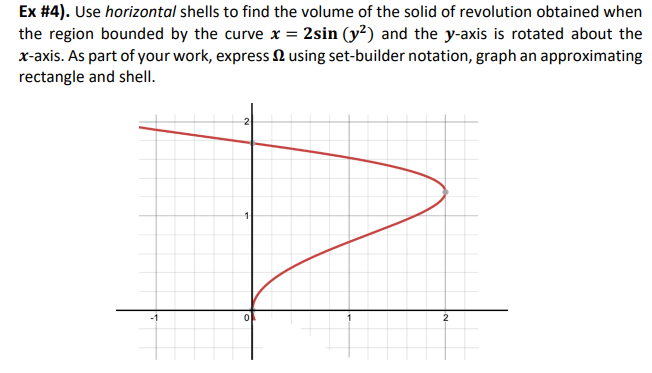 Solved Ex \#4). Use horizontal shells to find the volume of | Chegg.com
