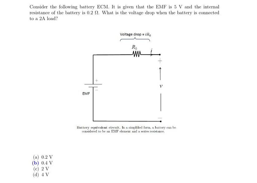 Solved Consider the following battery ECM. It is given that | Chegg.com