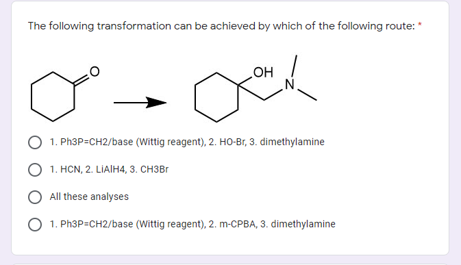 Solved The following transformation can be achieved by which | Chegg.com