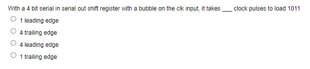 Solved clock pulses to load 1011. For a 4 bit parallel in | Chegg.com