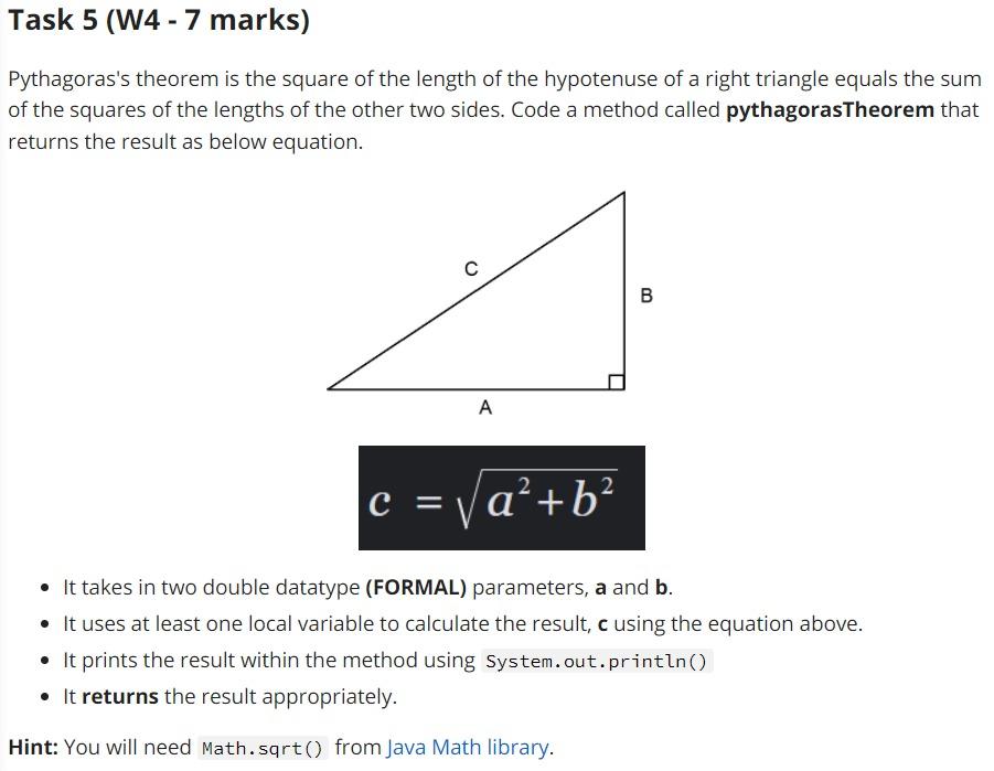 Solved Task 4 W3 9 Marks 4 Code In Task4 Method In The 8916