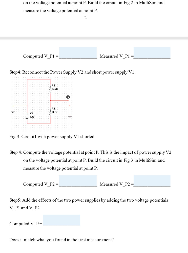 Solved ENGR2105 Lab3 Superposition Theorem Worksheet Apply | Chegg.com