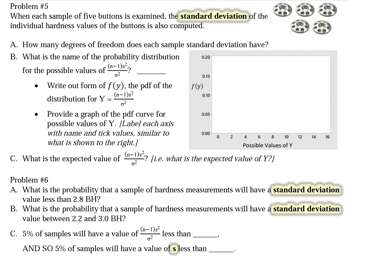 Solved Problem \#5 When each sample of five buttons is | Chegg.com