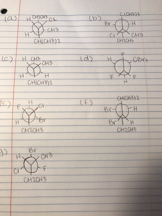 Solved Convert the given Newman projection to the equivalent | Chegg.com