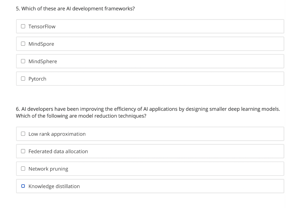 Solved 5. Which of these are Al development frameworks? | Chegg.com