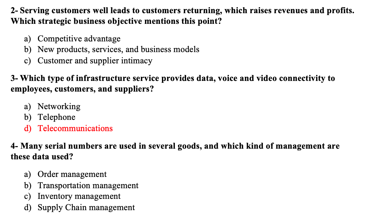 Solved 2- Serving customers well leads to customers | Chegg.com