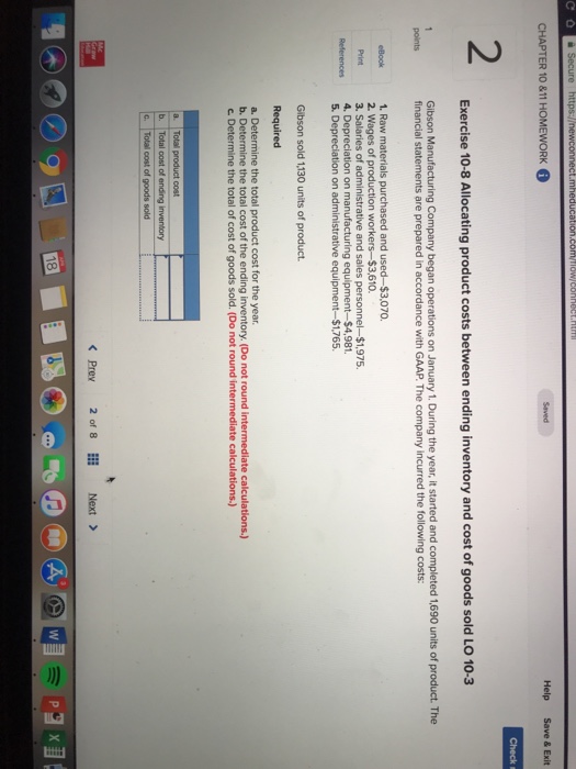 Solved C o ER 10 &11 HOMEWORK Help Save &Exit 2 Exercise | Chegg.com