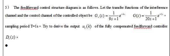 Solved 5) The feedforvard control structure diagram is as | Chegg.com