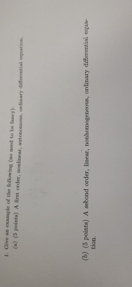 Solved 1. Give an example of the following (no need to be | Chegg.com