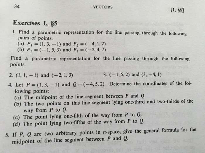 Solved Find a parametric representation for the line passing | Chegg.com