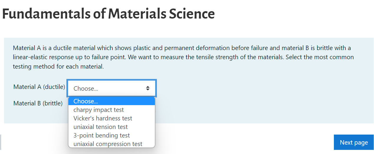 Solved Fundamentals of Materials Science An external | Chegg.com