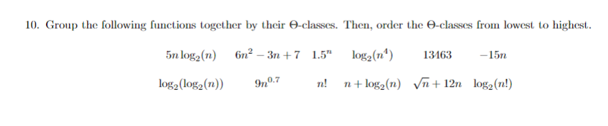 Solved Group the following functions together by their | Chegg.com