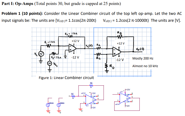 Solved Part I: Op-Amps (Total points 30 , but grade is | Chegg.com