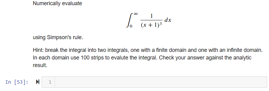 Solved In the lectures we looked at numerically evaluating | Chegg.com