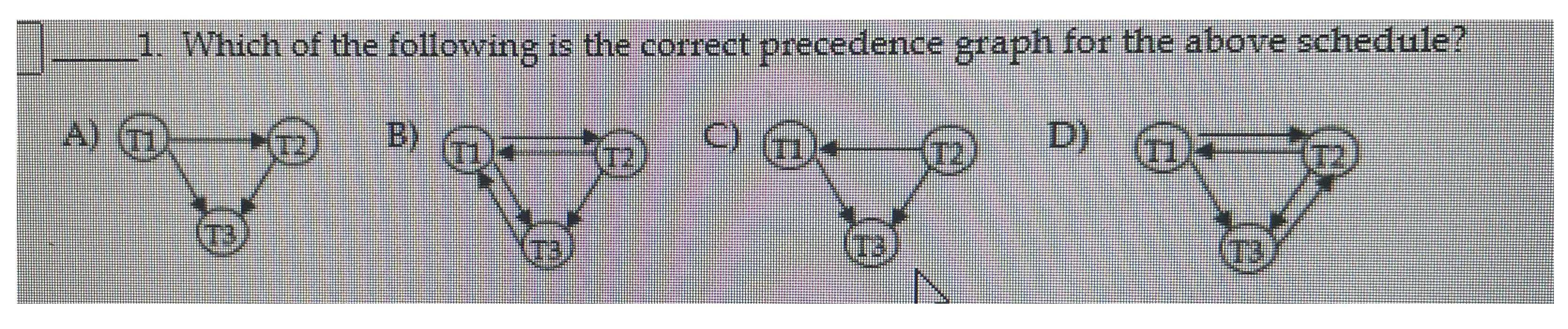 Solved Consider the following schedule involving three | Chegg.com