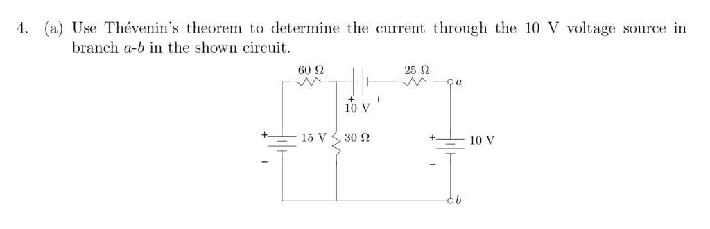Solved 4. (a) Use Thévenin's theorem to determine the | Chegg.com