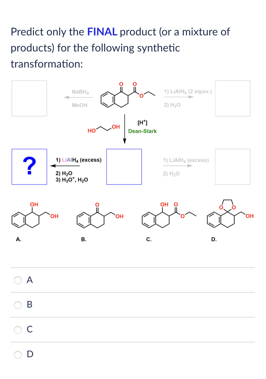 Solved Predict only the FINAL product (or a mixture of | Chegg.com