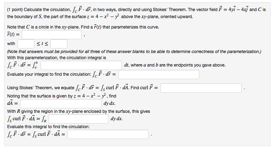 Solved 4yi 4xj and C is (1 point) Calculate the circulation, | Chegg.com