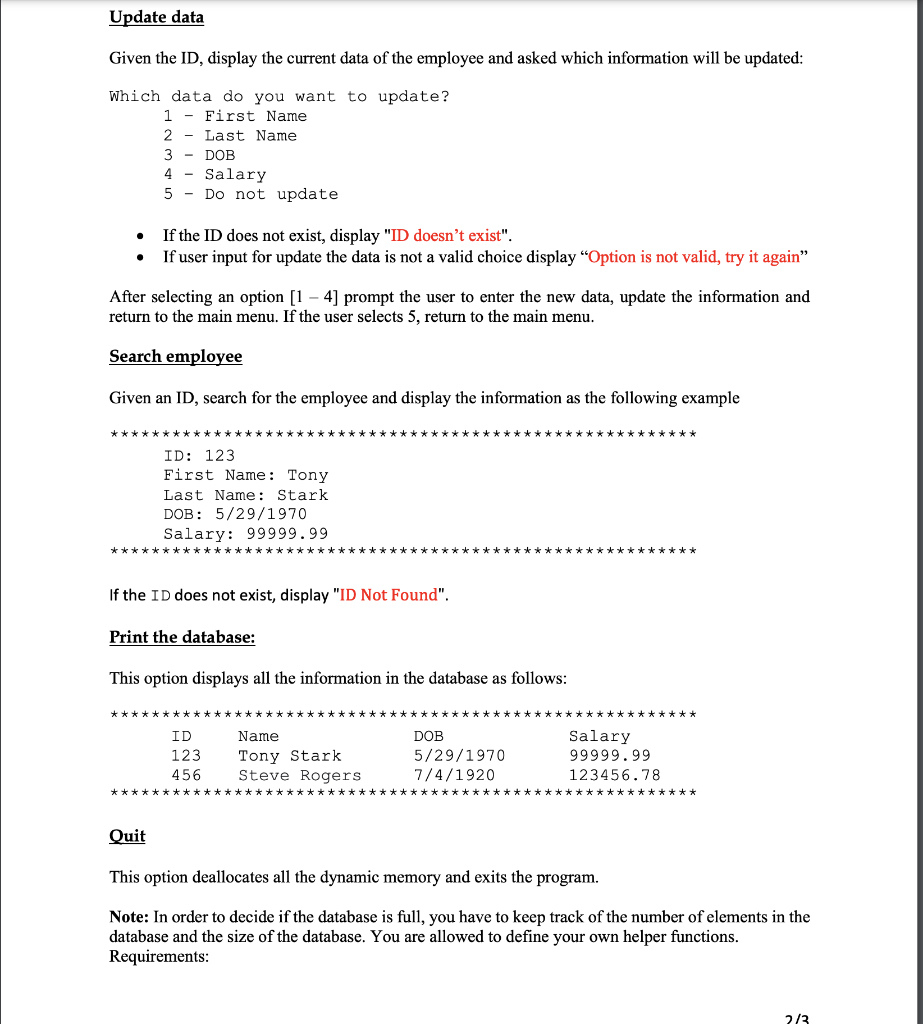 Solved write this In C!! NOTE: You must implement a | Chegg.com