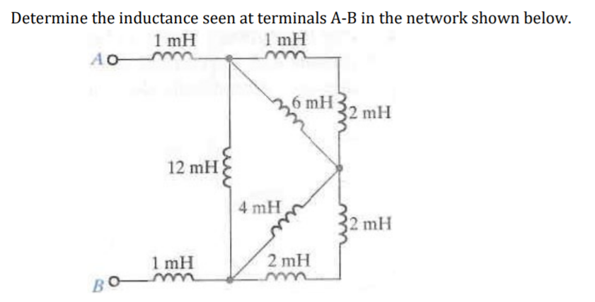 Solved Determine the inductance seen at terminals A-B in the | Chegg.com