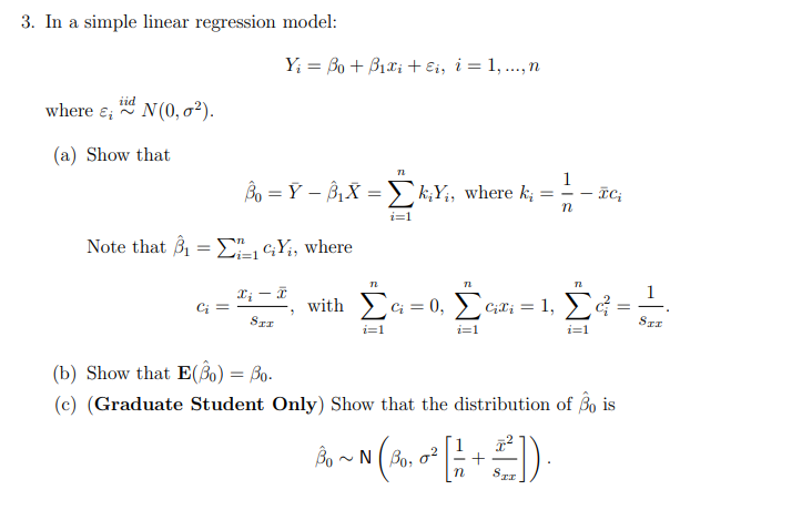 Solved 3. In a simple linear regression model: | Chegg.com