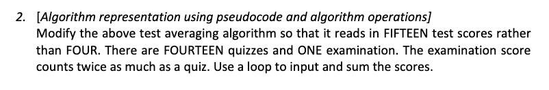 Solved 2. [Algorithm representation using pseudocode and | Chegg.com