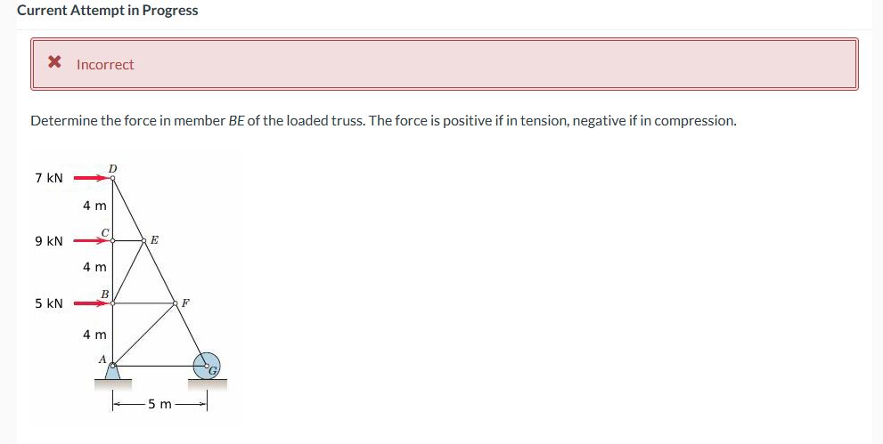 Solved Current Attempt in Progress Incorrect Determine the | Chegg.com