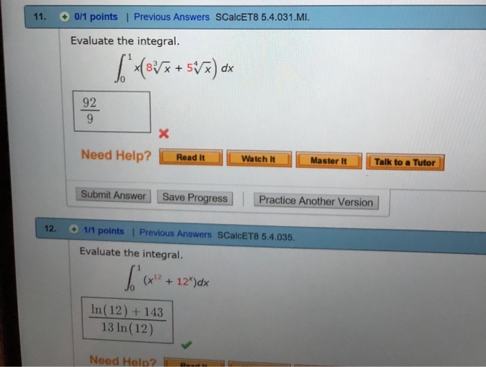 Solved 0/1 points Previous Answers SCalcET8 5.4.502.XP. Find | Chegg.com