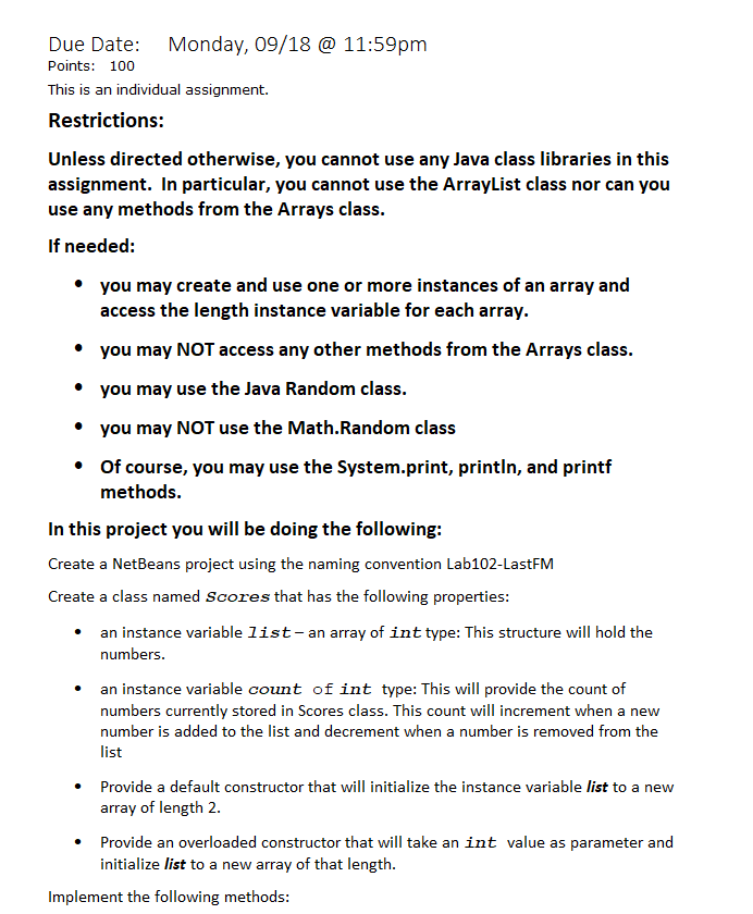 Solved Due Date: Monday, 09/18 @ 11:59pm Points: 100 This is | Chegg.com