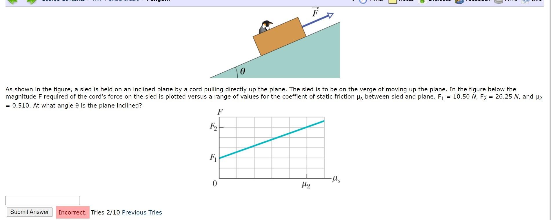 Solved As shown in the figure, a sled is held on an inclined | Chegg.com