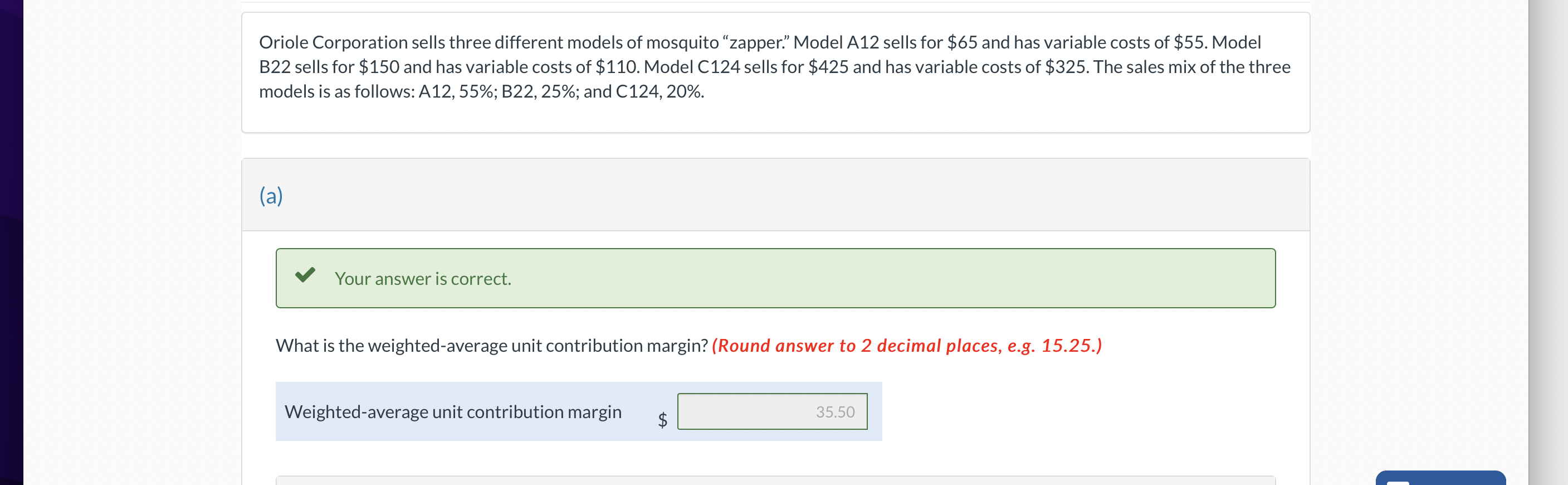 Solved Oriole Corporation sells three different models of | Chegg.com