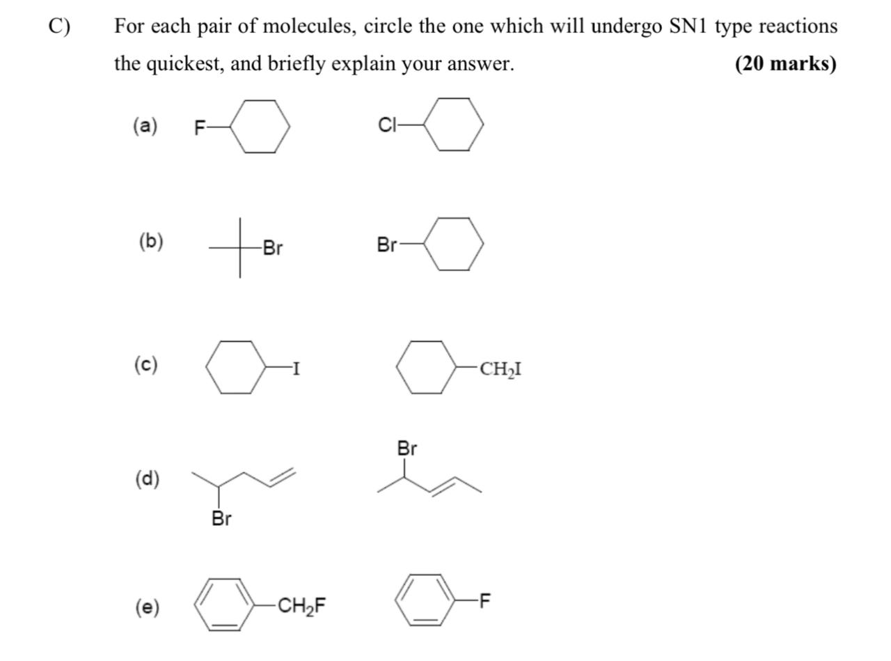 Solved For each pair of molecules, circle the one which will | Chegg.com