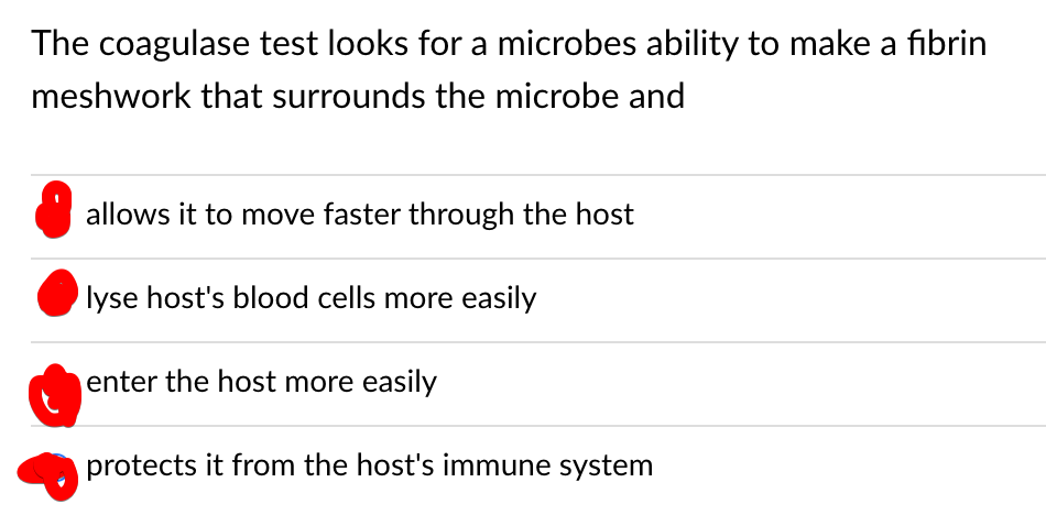 Solved The coagulase test looks for a microbes ability to | Chegg.com