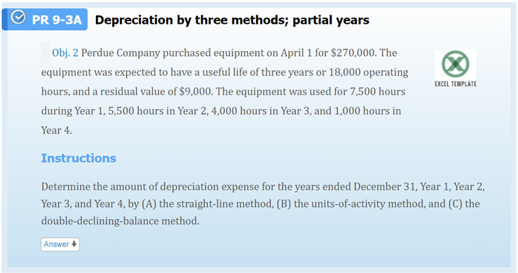 Solved PR 9-3A Depreciation by three methods; partial years | Chegg.com