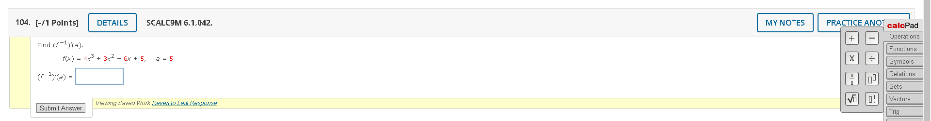 Solved SCALC9M 6.1 .042 \). | Chegg.com