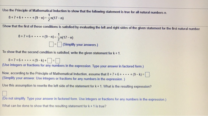 Solved Use the Principle of Mathematical Induction to show | Chegg.com