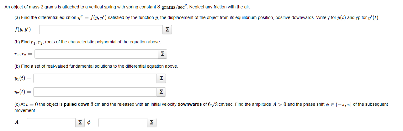 Solved An object of mass 2 grams is attached to a vertical | Chegg.com
