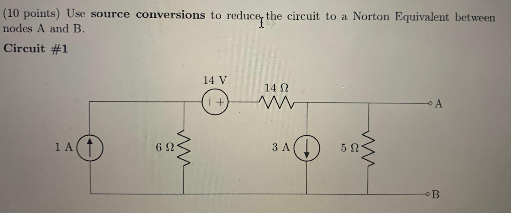 Solved (10 points) Use source conversions to reduce the | Chegg.com