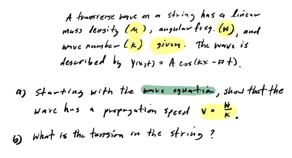 Solved A transverse wave on a string has a linear mass | Chegg.com