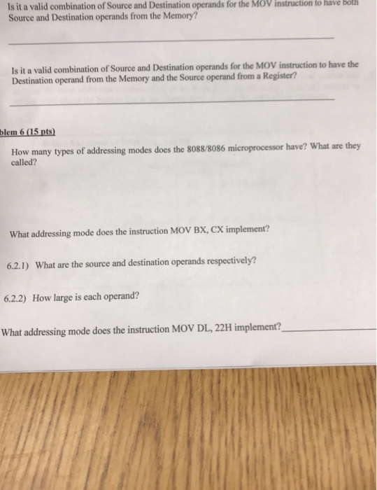 Solved Source and Destination operands from the Memory? Is | Chegg.com