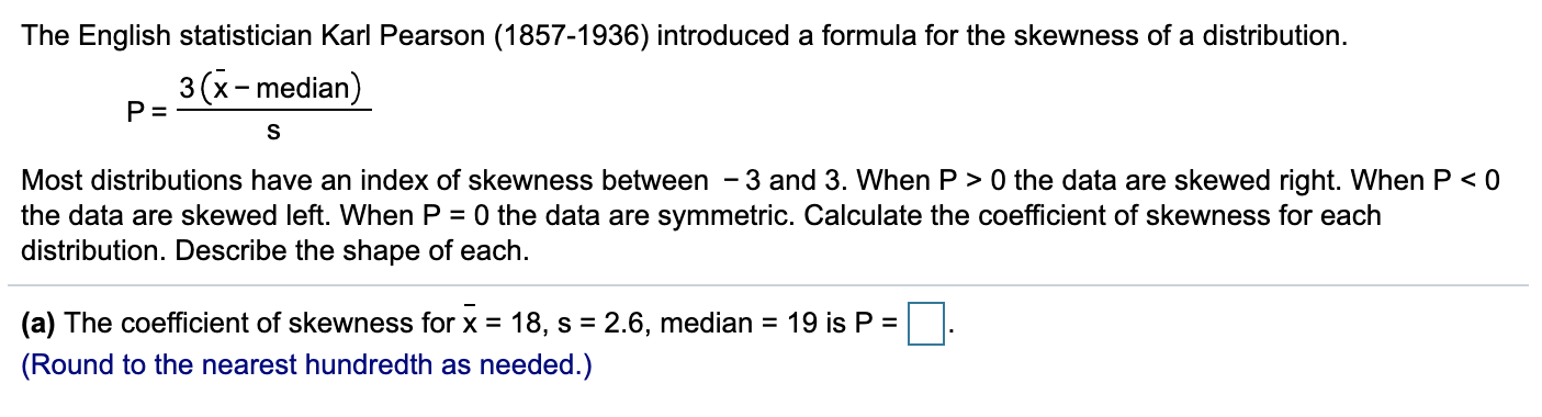 Solved The English statistician Karl Pearson (1857-1936) | Chegg.com