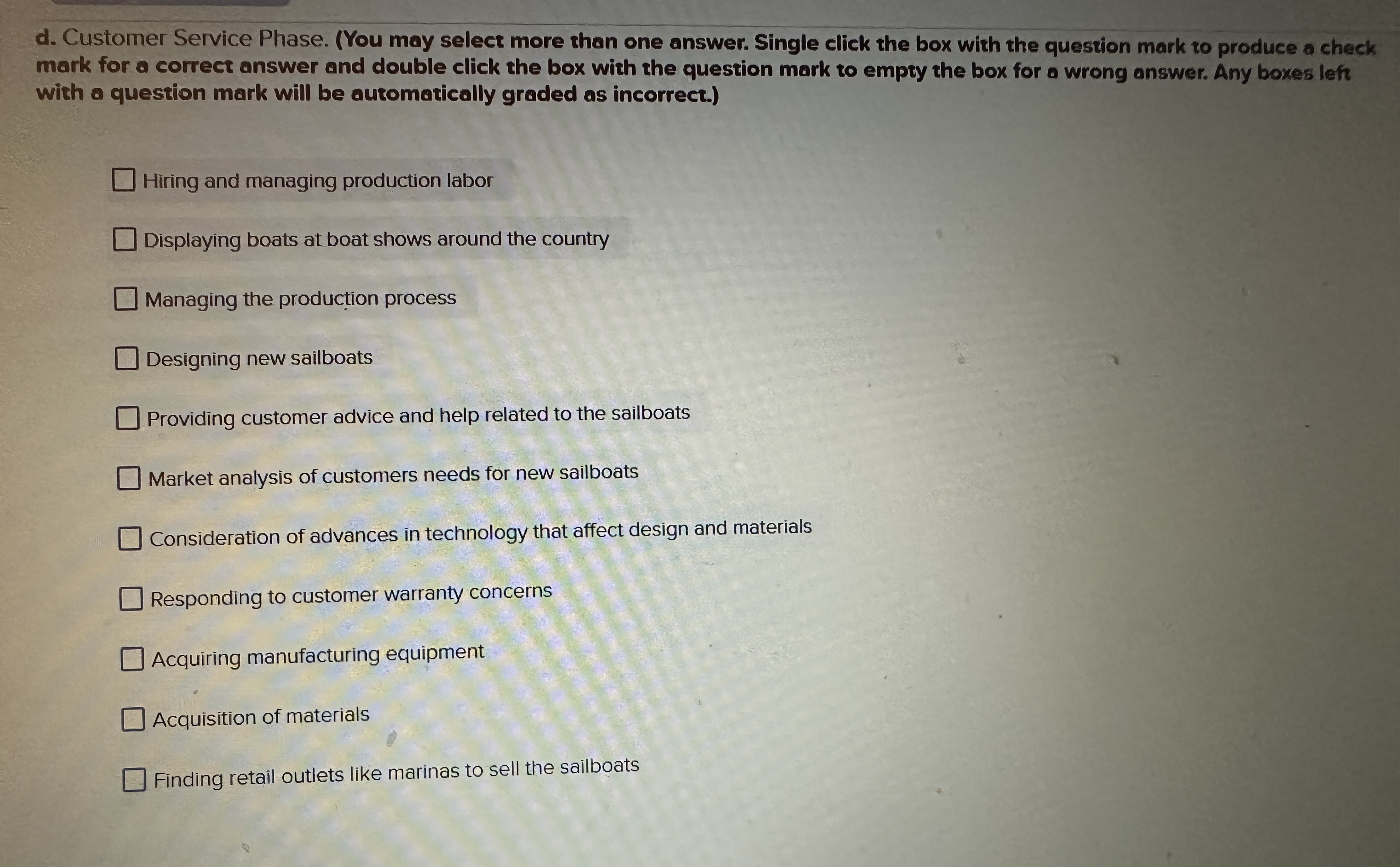 Solved b. Production Phase. (You may select more than one | Chegg.com