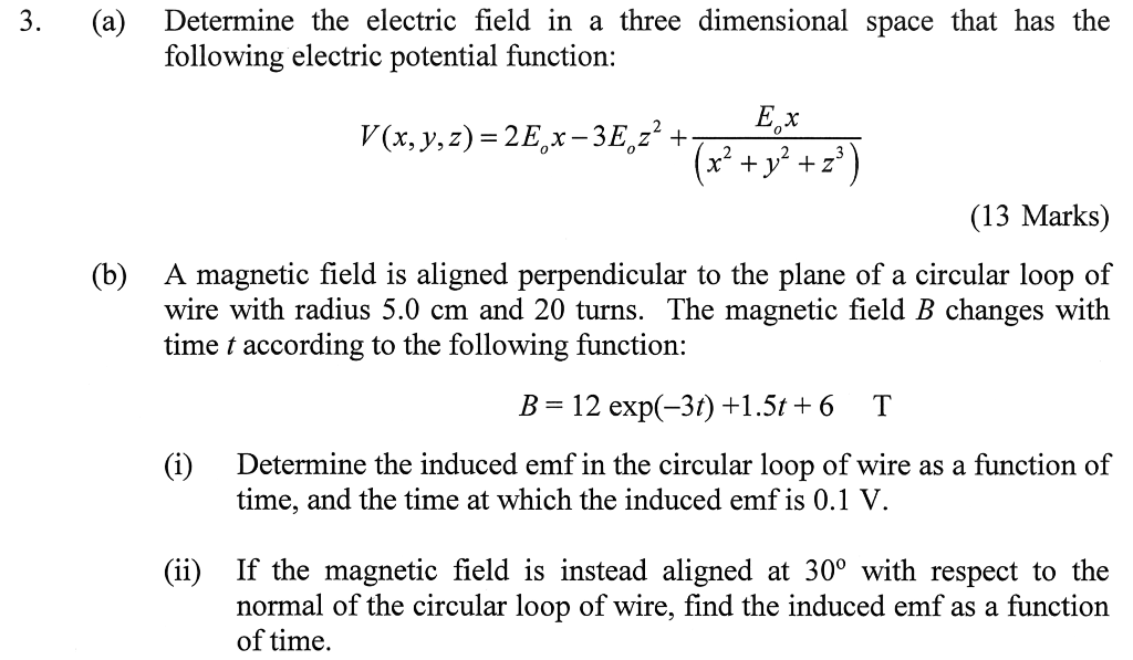 Solved 3. (a) Determine the electric field in a three | Chegg.com